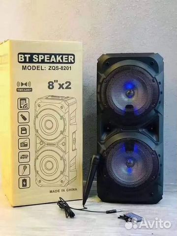 Беспроводная большая колонка ZQS-8201 + микрофон в Чебоксарах, цена 7 ...