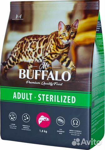 Корм Mr.Buffalo sterilized лосось 1,8кг